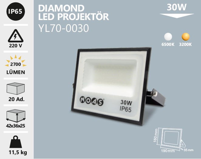 YL70-0030 Diamond Led Projektör 30 Watt